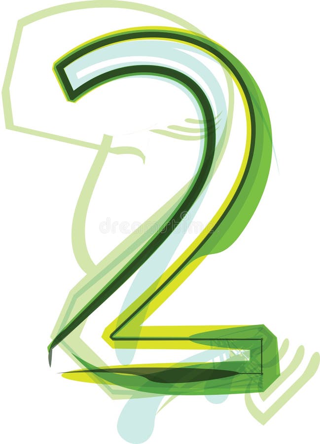 Green number 2 stock vector. Illustration of greenery - 100907435
