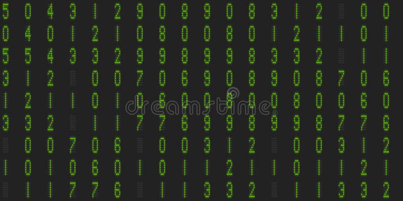 Green Numeral Tech Design Backdrop. Abstract Display Digit Pattern. Electronic Numbers ...