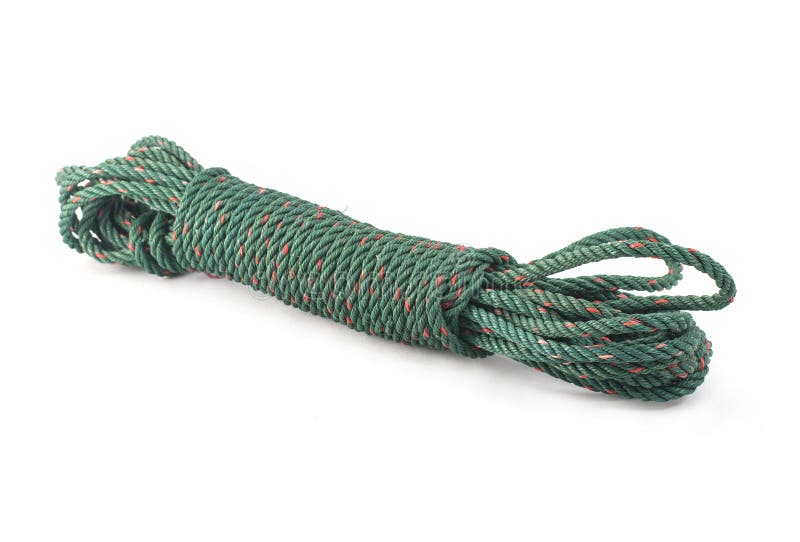 Green Nylon Rope Isolated on White Stock Photo - Image of equipment ...