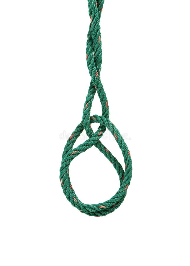 Green rope tied the knot stock image. Image of ship - 190875685