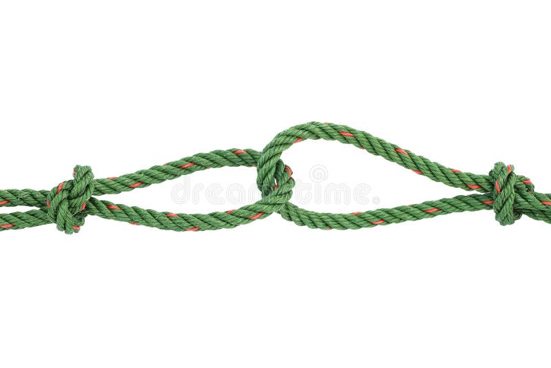 Green Nylon Rope Tied the Knot Stock Photo - Image of spiral ...