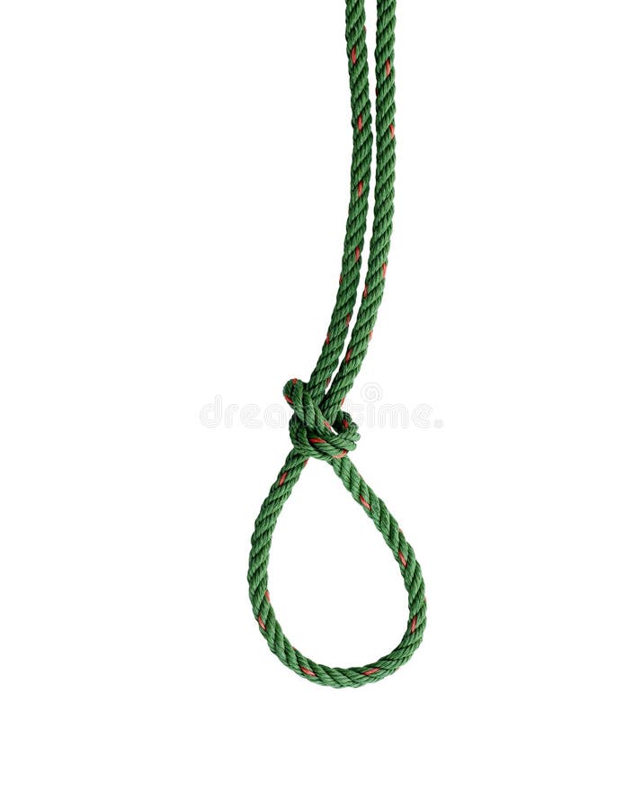 Green Nylon Rope Tied the Knot Stock Image - Image of safety, fastening ...
