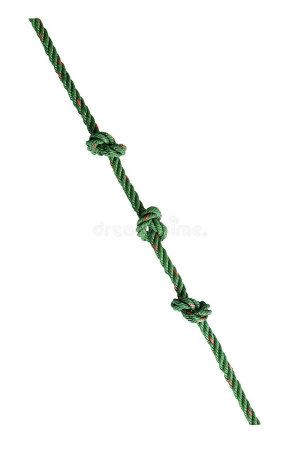 Green Nylon Rope Tied the Knot Stock Image - Image of safety, fastening ...
