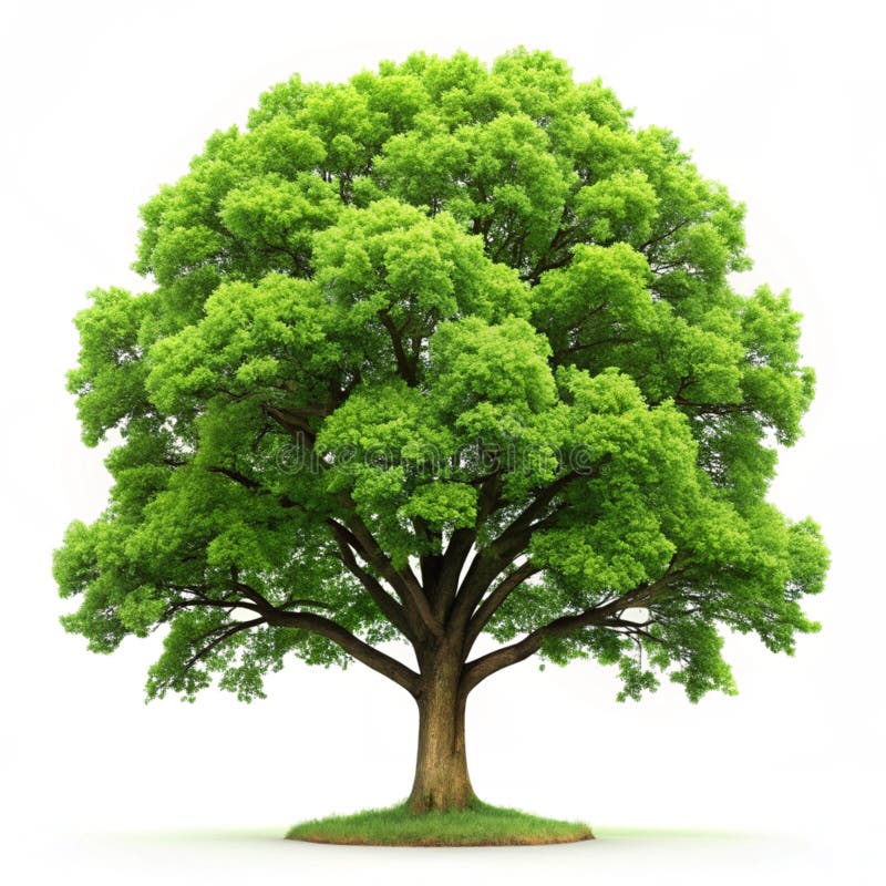 Green Oak Isolated on White Background Stock Photo - Image of isolated ...