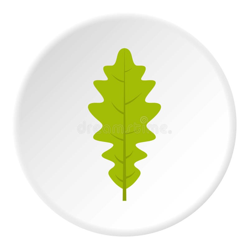 Green oak leaf icon circle stock vector. Illustration of garden - 95331047