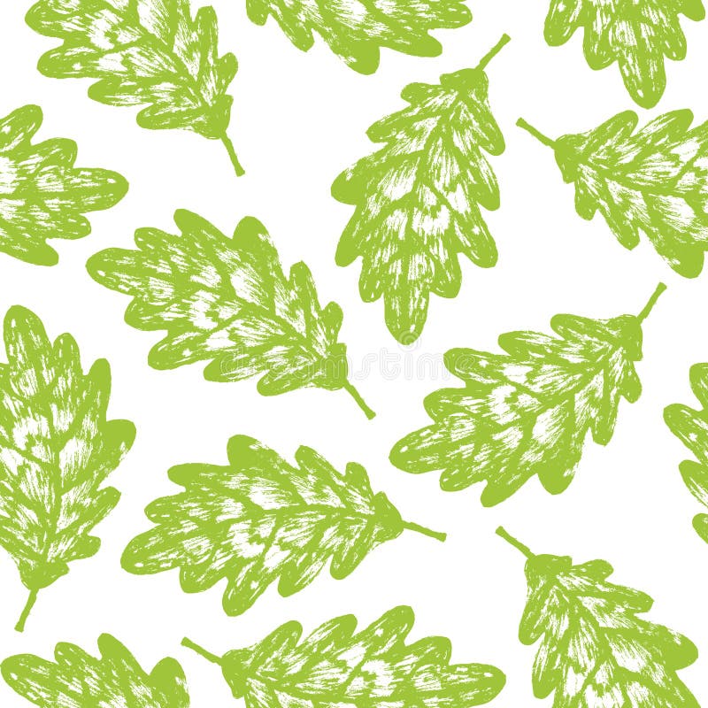 Green Oak leaves pattern stock vector. Illustration of foliage - 44831368