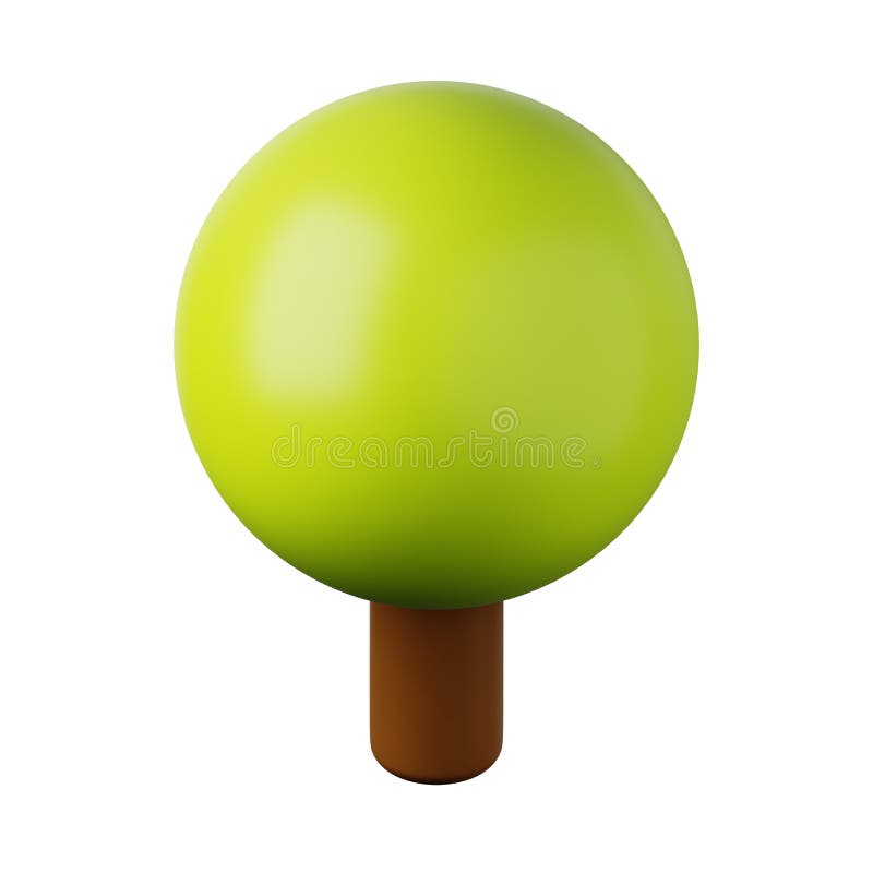 Green Oak Tree High Quality 3D Render Illustration Icon. Stock ...