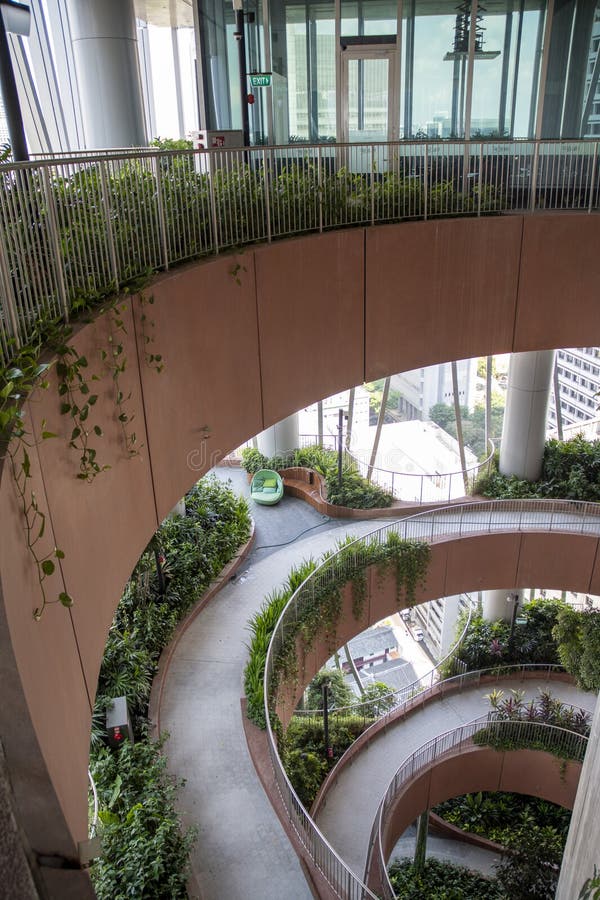 Green Oasis at CapitaSpring Building, Singapore Editorial Stock Image ...