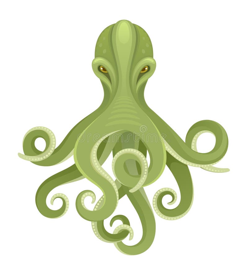Green Octopus Robot Wearing Pirate Hat with Sacred Geometry Background ...