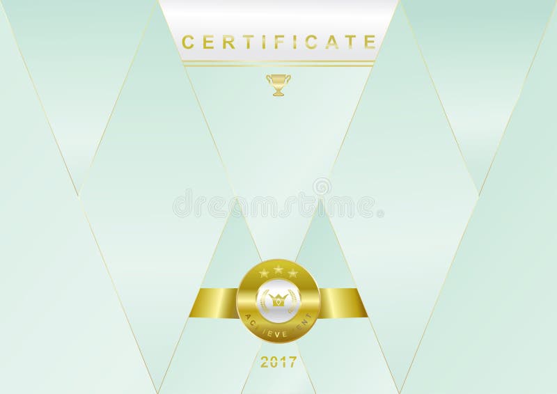 Green Official Certificate with Stamp, Vector Illustration Stock Vector ...