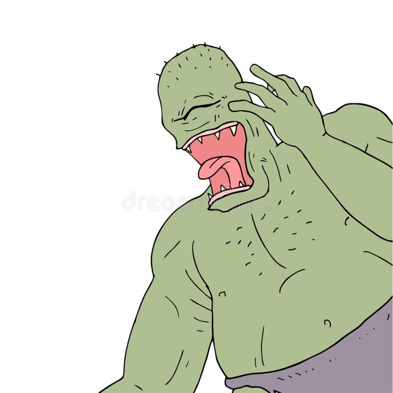 Green ogre stock vector. Illustration of angry, face - 55141815