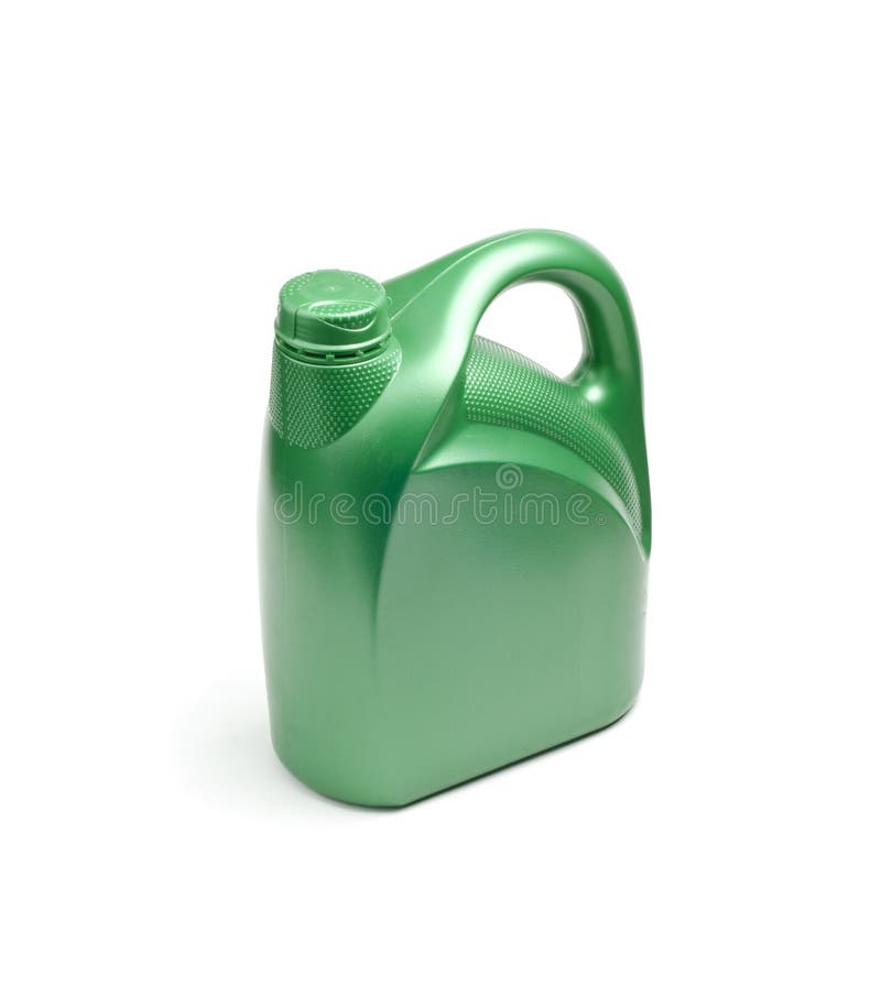 Green Oil Canister on White Stock Photo - Image of container, plastic ...