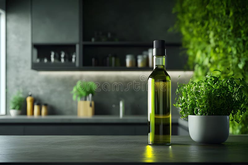 Algae Cooking Oil stock illustration. Illustration of healthy - 363884309