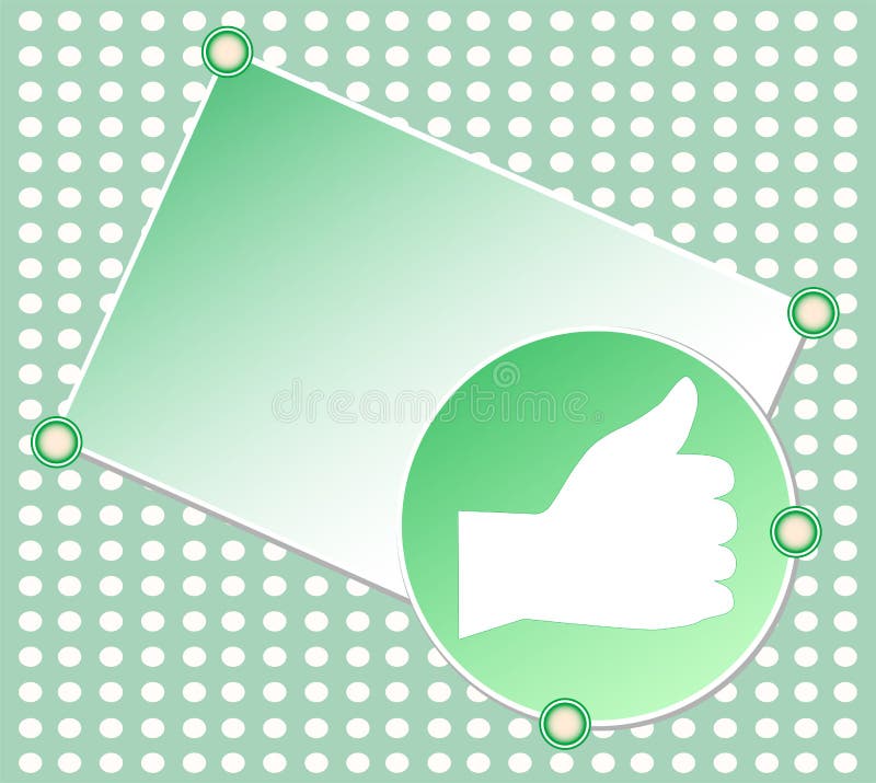 Green OK Hand Sign Blank Card Stock Illustration - Illustration of ...