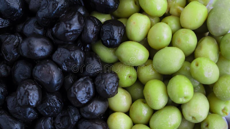 Green Olive and Black Olive. Top View Stock Image - Image of food ...