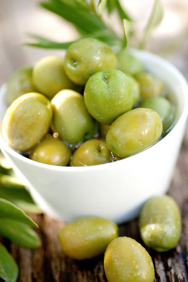 Green olives stock photo. Image of ground, bowl, appetizer - 25812020