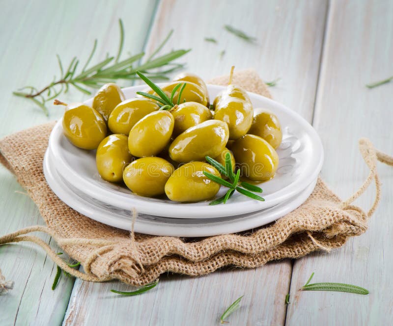 Green olives. stock image. Image of refreshment, bowl - 35637675