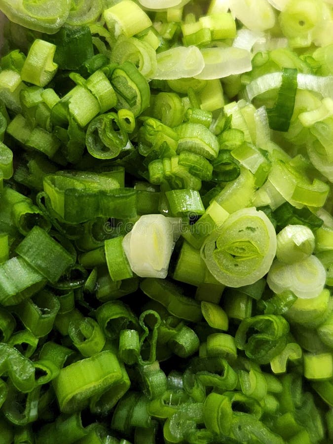 Green Onions. Chopped Green Onions Stock Photo - Image of freshness ...
