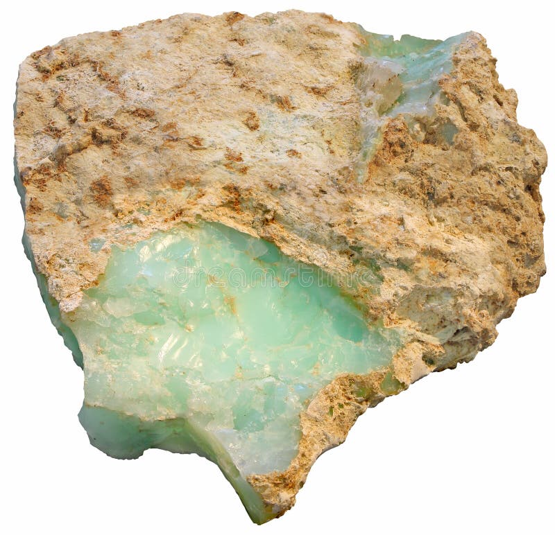 Rough Green Opal (chryzopal) Veins Mineral. Stock Photo - Image of ...