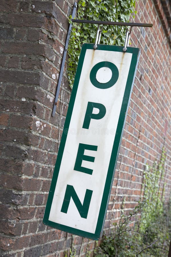 Green Open Sign stock image. Image of diagonal, shop - 118568241