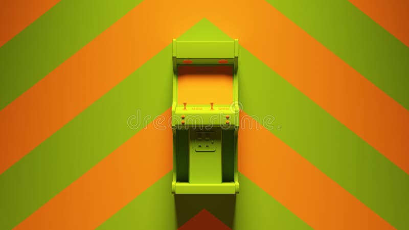 Green Orange Arcade Machine with Green an Orange Chevron Pattern ...