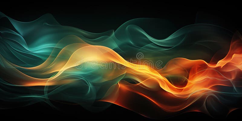 Green Orange on Black Background. Abstract Orange Green Background ...