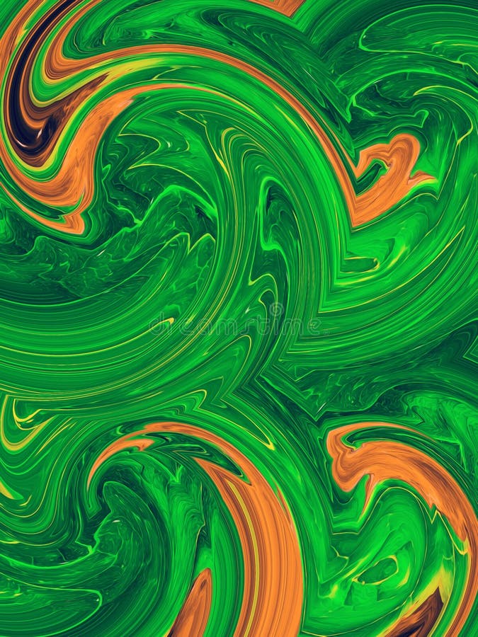 Abstract Orange and Green Color Wavy Background Stock Illustration ...