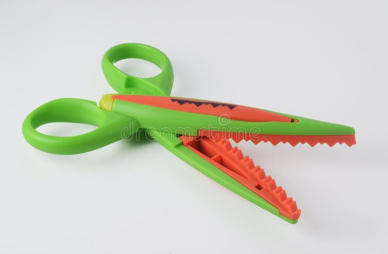 Green and Orange Craft Scissor on White Background Stock Photo - Image ...