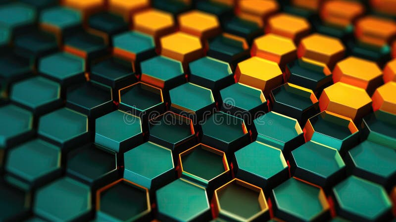 Green Orange Gen Dnc Endering Honeycomb Technology Background ...