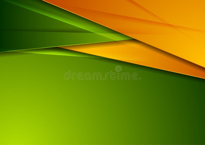 Green and Orange Glossy Corporate Abstract Background Stock Vector ...