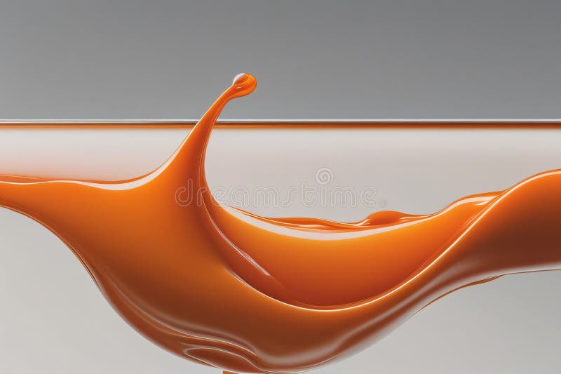 Orange Liquid Forms a Beautiful Abstract Pattern Stock Illustration ...