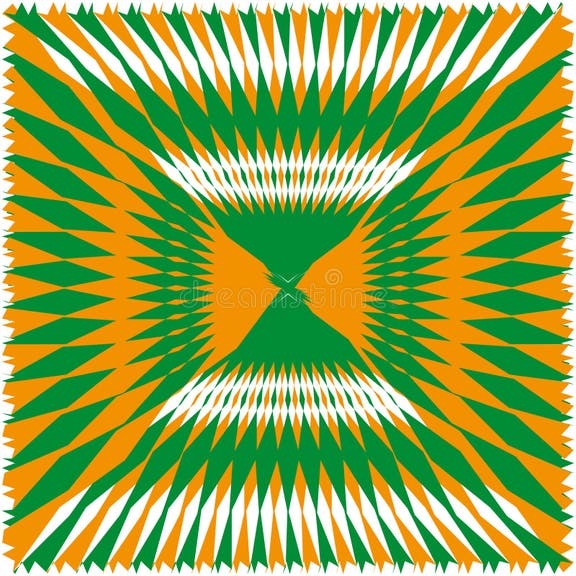 Green Orange Spikes. Sharp Geometric Design. Abstract Optical Illusion ...