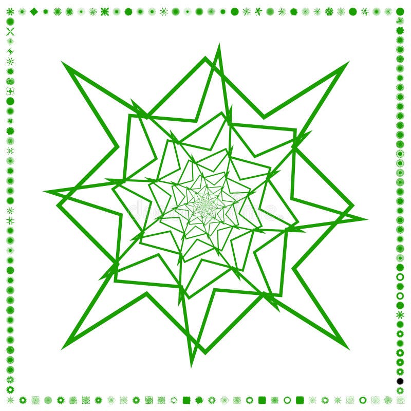Green, Organic-angular Geometric Generative Art Shapes, Abstract Vector ...