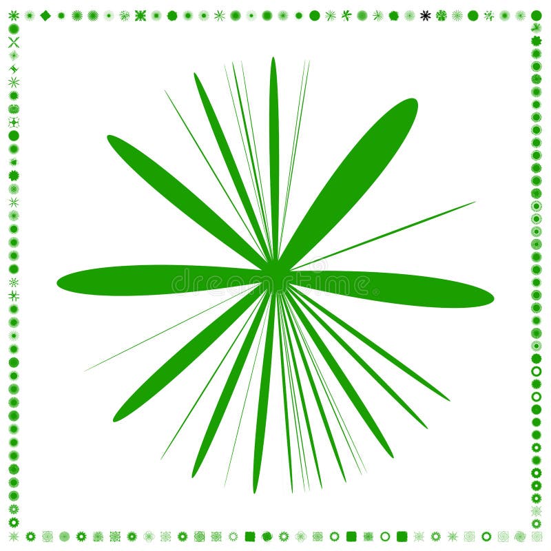 Green, Organic-angular Geometric Generative Art Shapes, Abstract Vector ...