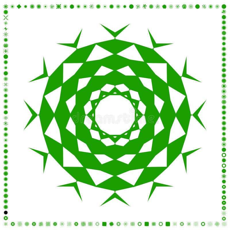 Green, Organic-angular Geometric Generative Art Shapes, Abstract Vector ...