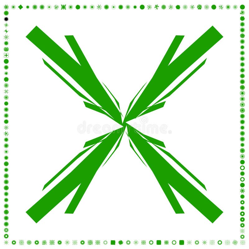 Green, Organic-angular Geometric Generative Art Shapes, Abstract Vector ...
