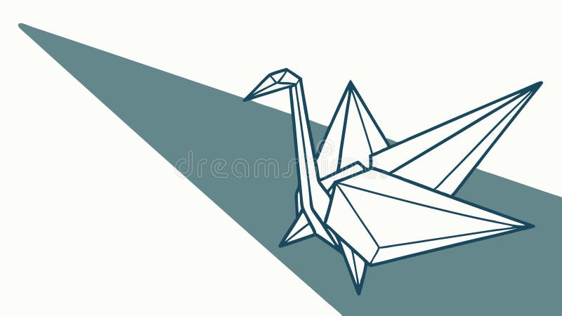 Green Origami Paper Crane Vector Illustration, Vector Design Generative ...