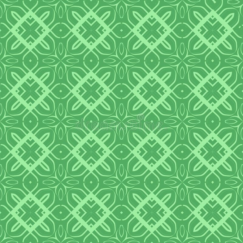 Green Ornamental Seamless Line Pattern Stock Illustration ...
