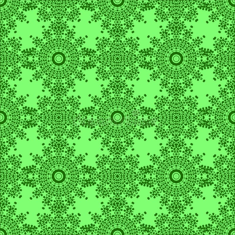 Green Ornamental Seamless Line Pattern. Oriental Geometric Ornament ...