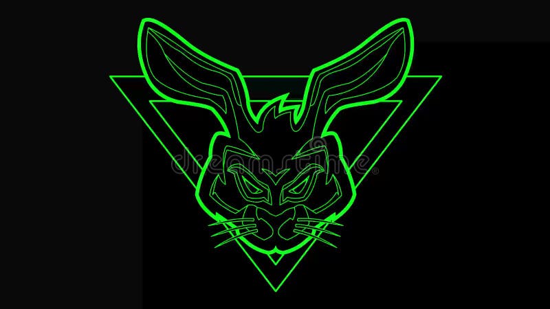 Green Outline Rabbit Mascot Logo Animation Motion Graphics Stock Video ...
