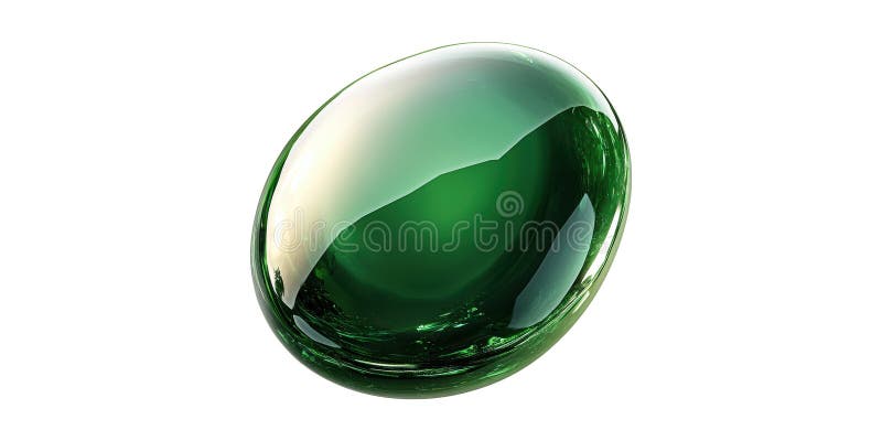 Green Oval Gem 3D Isolated on Transparent Background Stock Photo ...