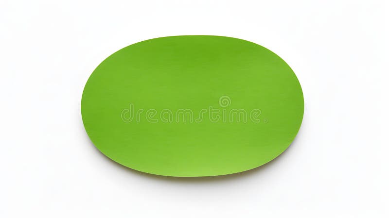 Green Oval Paper Note on a White Background. Brainstorming Template ...