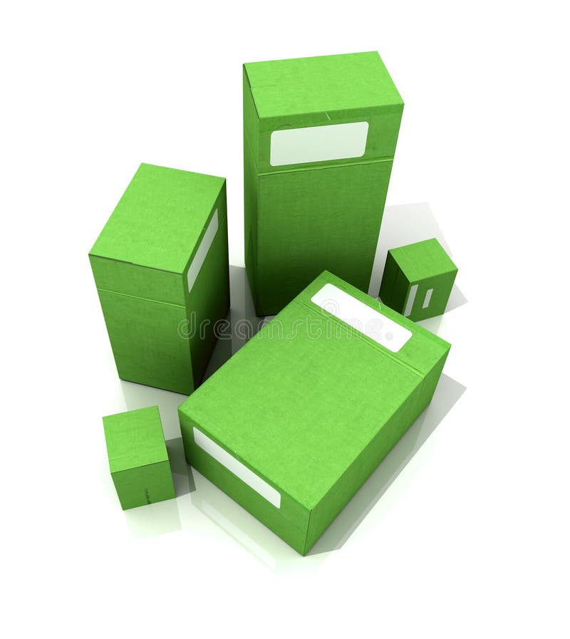 Green packages stock illustration. Illustration of shipping - 8688763