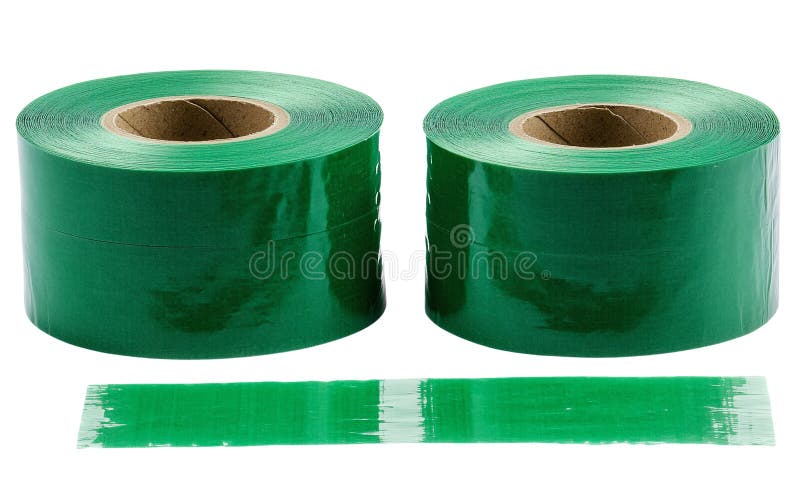 Green Packaging Tape Rolls - Isolated on White Stock Photo - Image of ...