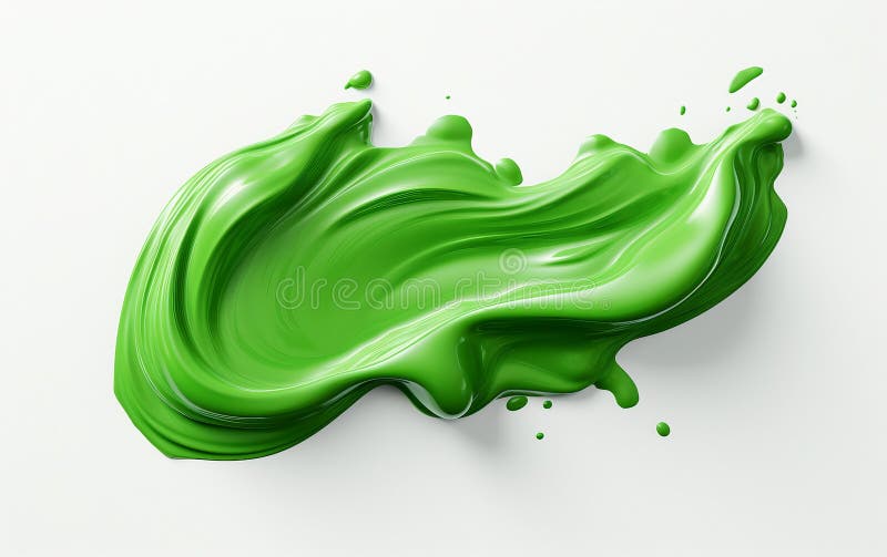 Green Paint in 3D Animation on White. Generative by Ai Stock ...