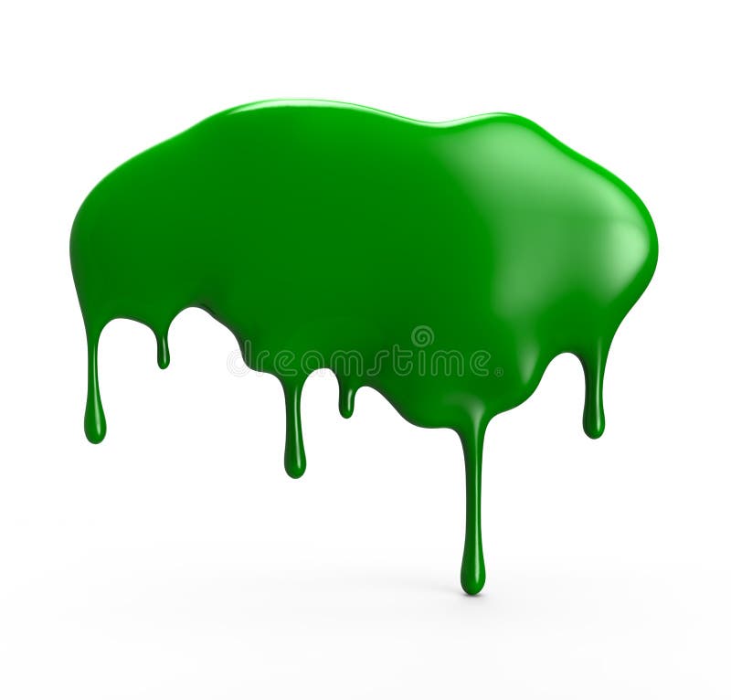 Green Paint Dripping Isolated Over White Background Stock Illustrations ...