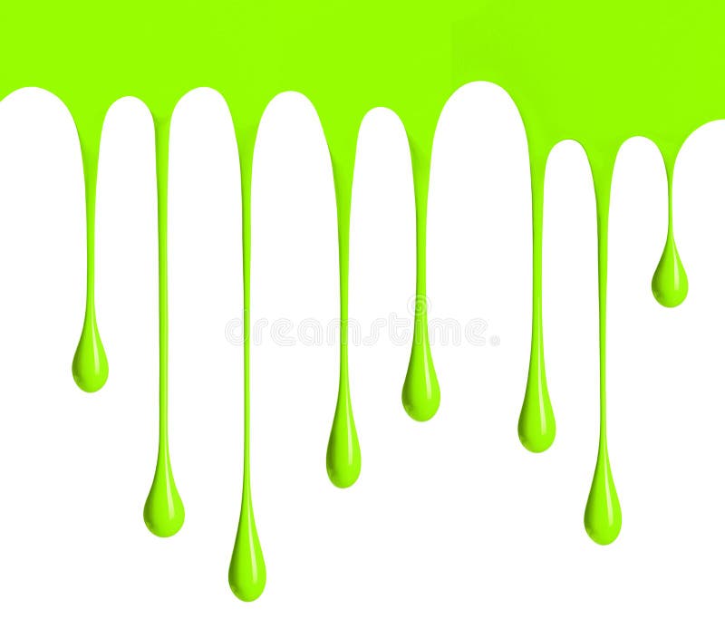 Green Paint Dripping on White Background Stock Photo - Image of flow ...