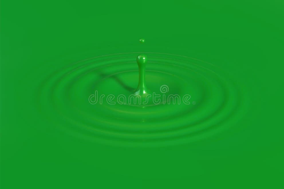 Green Paint Drop Falling on Surface Background Stock Vector ...