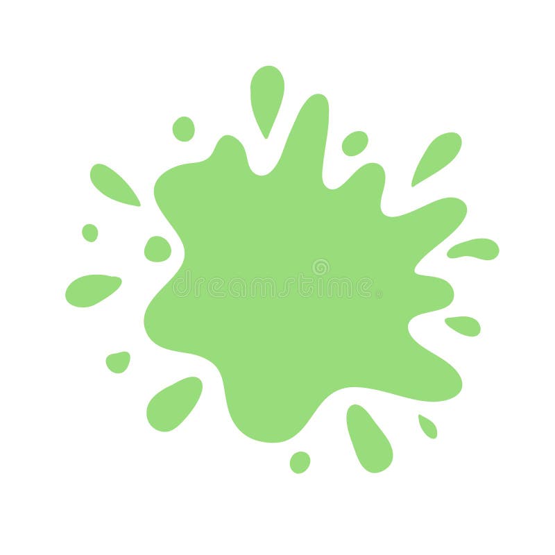 Green Paint Drop and Splash Hand Drawn for Design Stock Vector ...
