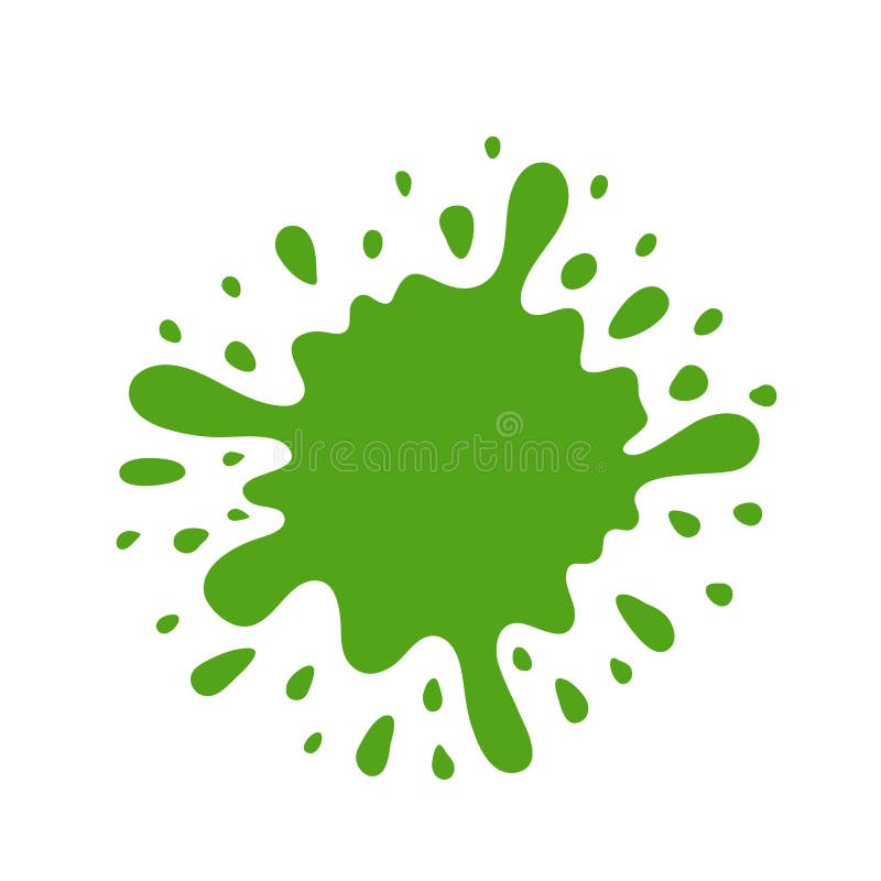 Green Paint Drop and Splash Hand Drawn for Design Stock Vector ...